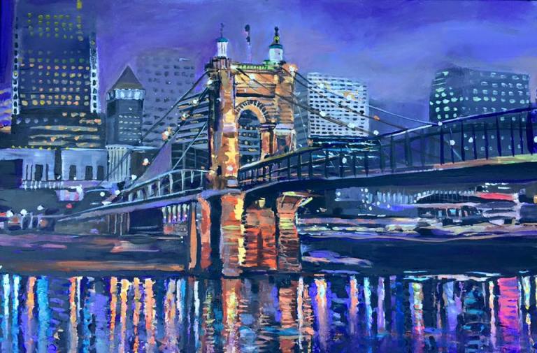 Paintings of Cincinnati Skyline | JefferyJ.com| Fine Art, Design ...